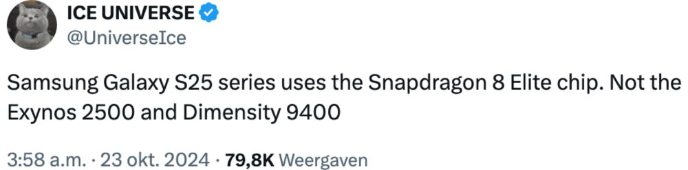 Ice Universe: Samsung Galaxy S25 series gets Snapdragon 8 Elite